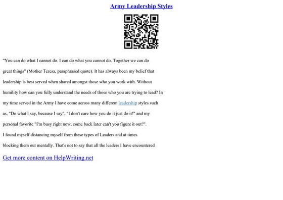 Basic army leadership | PDF