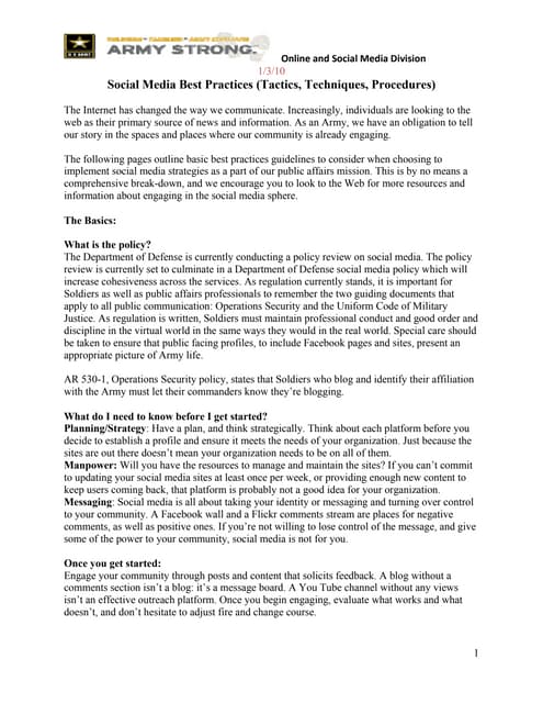 5 Social Media Tips for Military Leaders-Fort Sam Houston | PPT