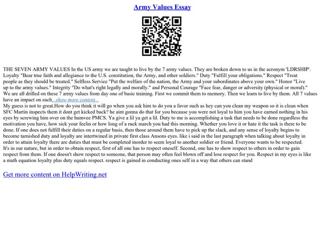 Army Values (Integrity | PPT