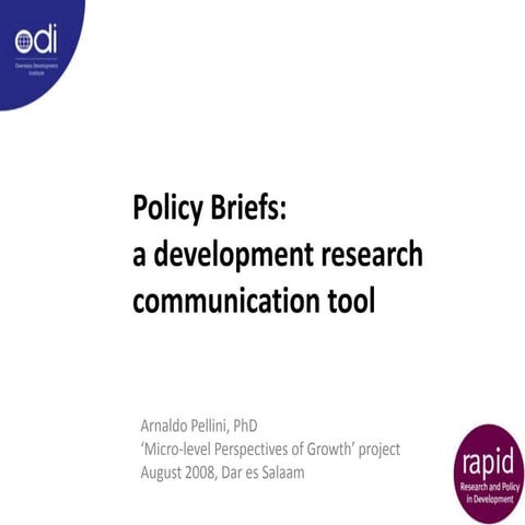Policy Briefs: a development research communication tool | PPT