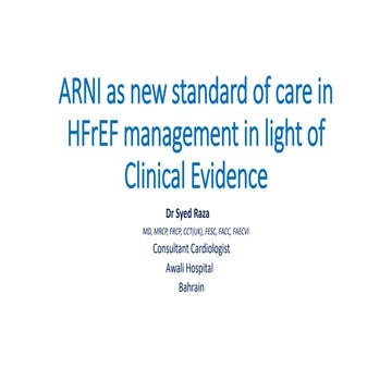ARNI as new standard of care in Heart Failure | PPTX