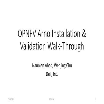 Arno installation and validation walk through | PPT