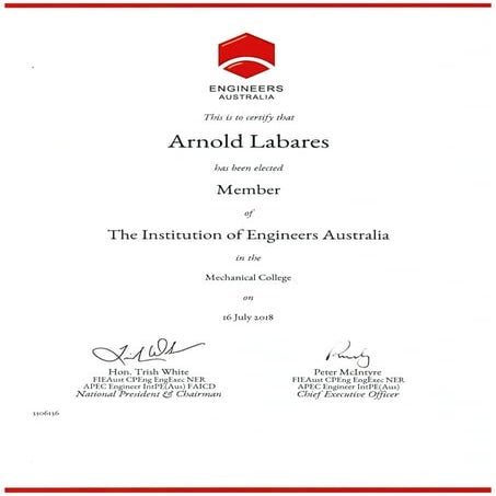 Arnold Labares Engineers Australia membership [downloadable] | PDF