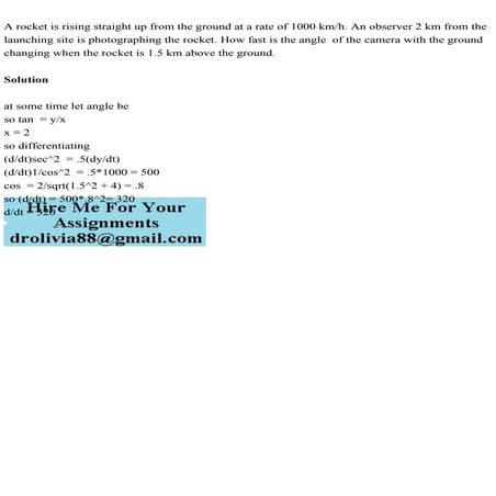 A rocket is rising straight up from the ground at a rate of 1000 km.pdf