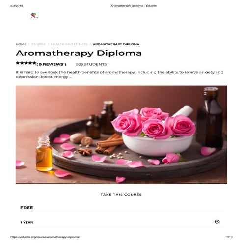 Aromatherapy diploma certificates | PDF