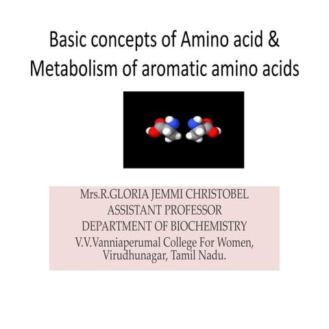 Aromatic amino acids | PPTX | Chemistry | Science