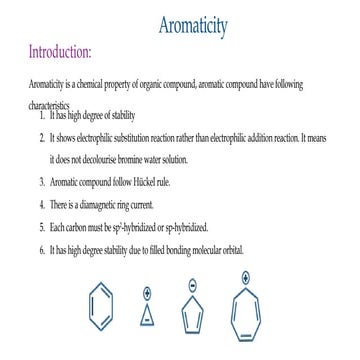 Aromaticity in benzenoid and non-benzenoid compunds | PPTX