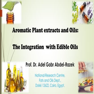 Aromatic plant extracts and essential oils | PDF