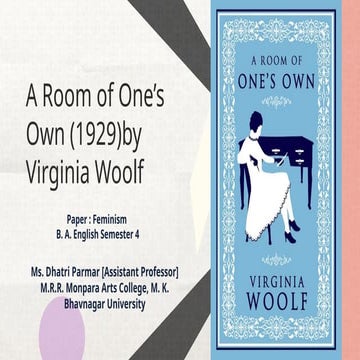 A Room of One’s Own (1929) by Virginia Woolf.pptx