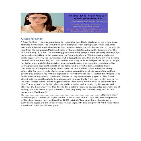 A Rose For Emily Annotated Bibliography | PDF