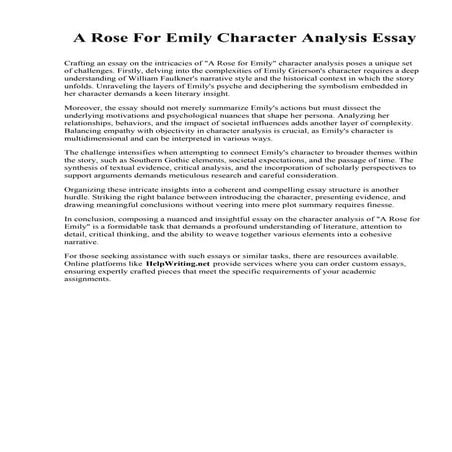 A Rose For Emily Character Analysis Essay.pdf