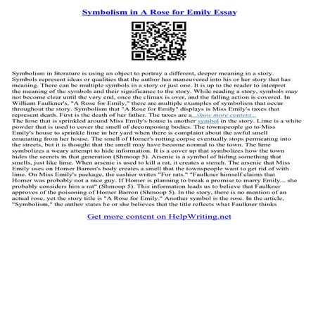 A rose for Emily - William Faulkner (Questions with answers) | DOCX