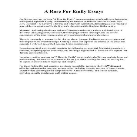 A rose for emily lp | DOCX