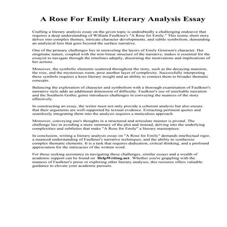 A rose for emily lp | DOCX