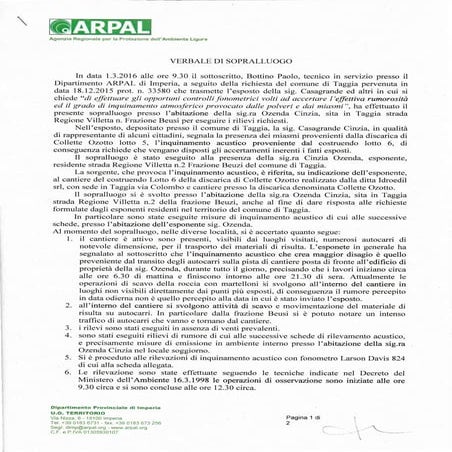 Arpal sopralluogo 1 3-16 | PDF