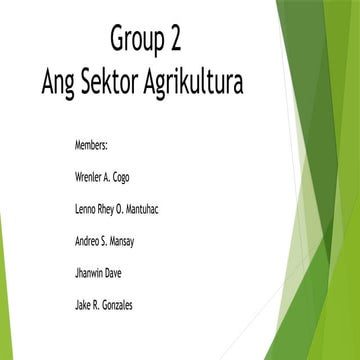 Bahaging Ginagampanan ng Agrikultura, Pangingisda at Paggugubat.pptx