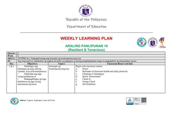 Lesson Plan in Aral Pan 8 | PDF