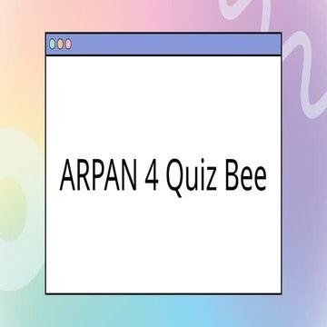 ARPAN 4 Quiz Bee.pptx MGA DAPAT PAG-ARALAN SA IKATLONG MARKHAN | PPT