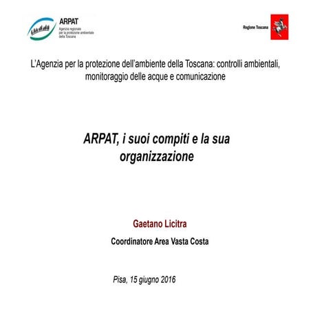 Arpat: i suoi compiti e la sua organizzazione | PDF