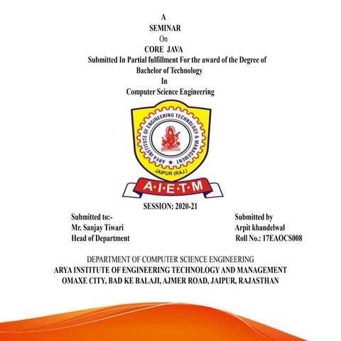 Core Java Presentation | PPT