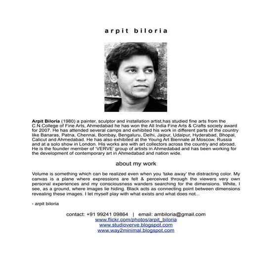 Arpit biloria short biodata | PDF