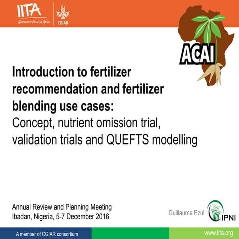 Introduction to fertilizer recommendation and fertilizer blending use ...