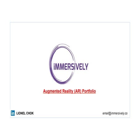 iMMERSiVELY: AR Portfolio (Sept'18) | PDF