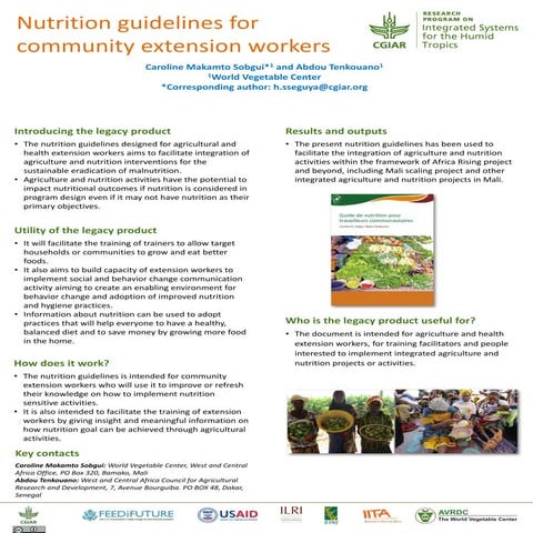 Nutrition guidelines for community extension workers | PDF ...