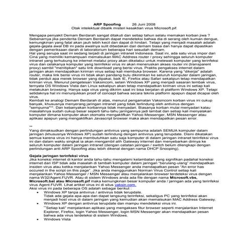 Arp spoofing | DOCX