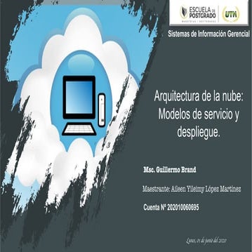 Arquitectura de la nube: Modelos de servicio y despliegue. | PDF