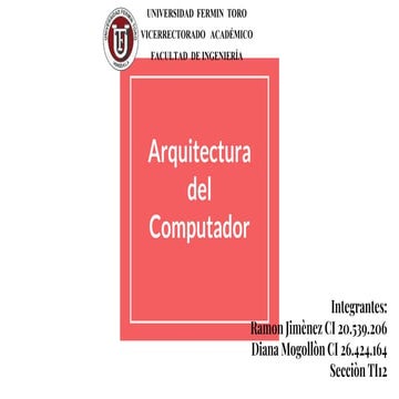 Arquitectura del computador | PPTX | Computing | Technology & Computing