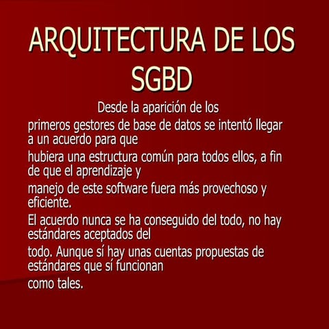 Arquitectura De Los Sgbd | PPT