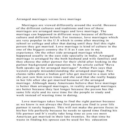 Arranged marriage vs love marriage | PPT