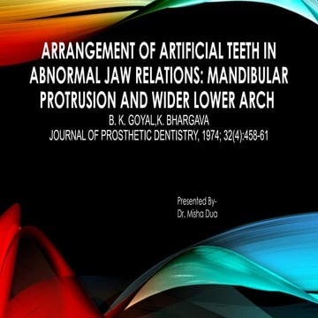 Arrangement of artificial teeth in abnormal jaw relations.pptx