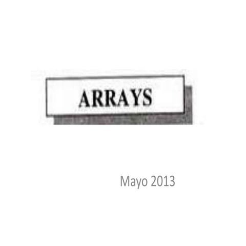 Arrays en VB 6.0 | PPTX