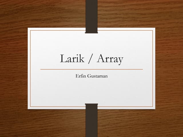 array mata pelajar infomatika kelas 10 dengan array | PPT array mata pelajar infomatika kelas 10 dengan array | PPT