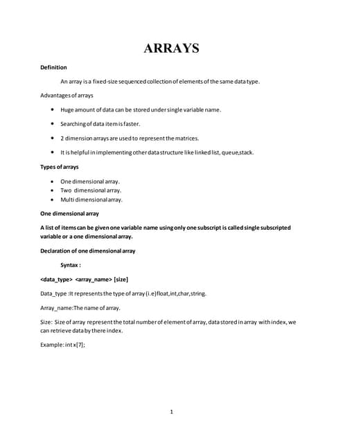 Array Andstrings Pdf