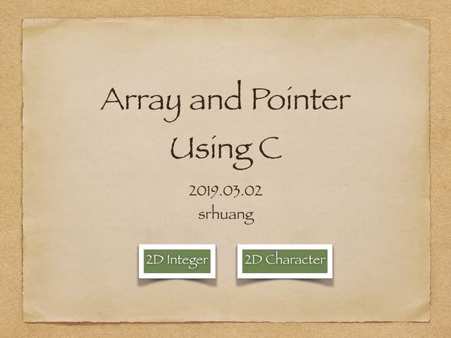 Array And Pointer Ppt