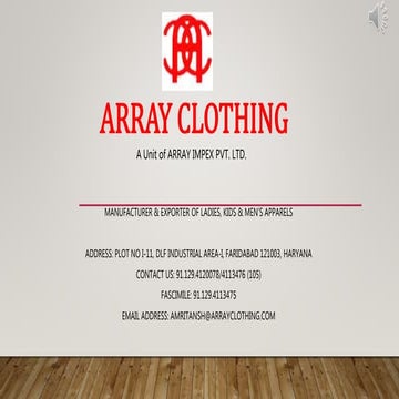 Array clothing ladies apparels ppt | PPTX