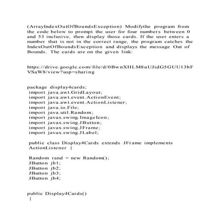 Arrayindexoutofboundsexception Modifythe Program From The Code Beldocx 2722