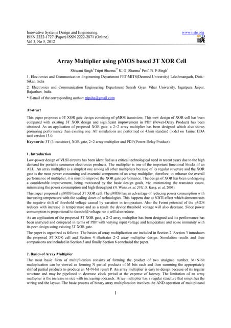 Custom Design and Layout Implementation of 16 bit Brent Kung Adder in 45nm CMOS technology | PPTX