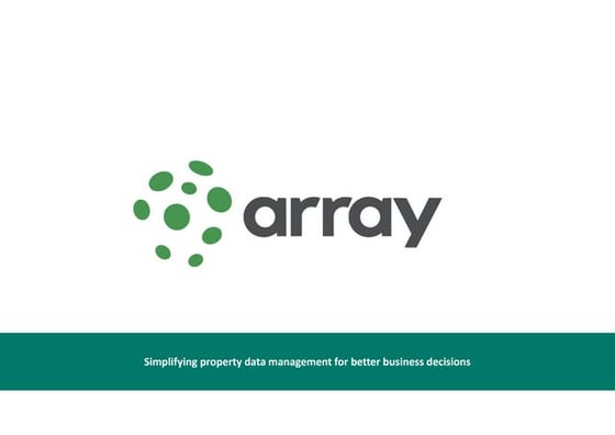 Array pitch deck Aug 2018 | PPT
