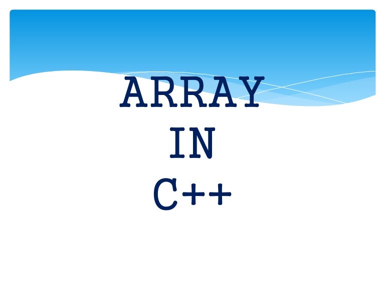 Introduction To Array Ppt 0803