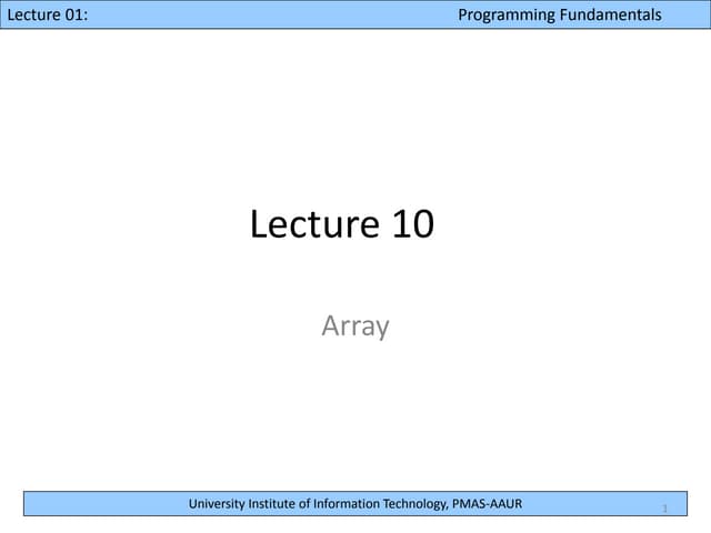 Array programs | PPT Array programs | PPT