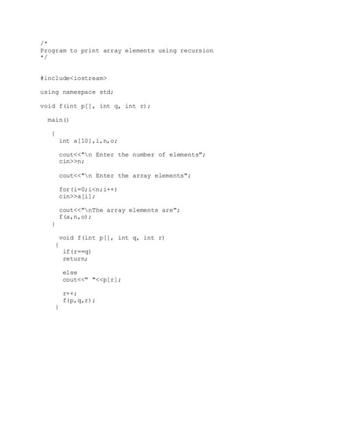 Array using recursion | PDF Array using recursion | PDF