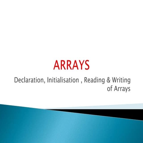 Arrays 1d And 2d And Multi Dimensional Ppt 7882