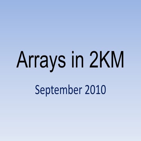 Arrays in 2KM | PPTX