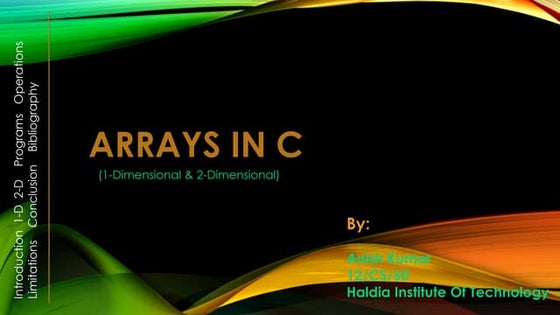 Arrays Introduction Java Ppt