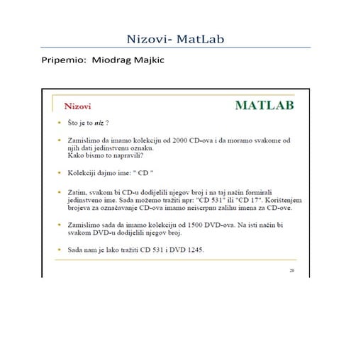 Arrays in matlab | DOCX