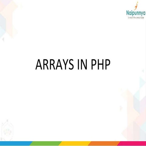Arrays In Php Ppt Programming Languages Computing